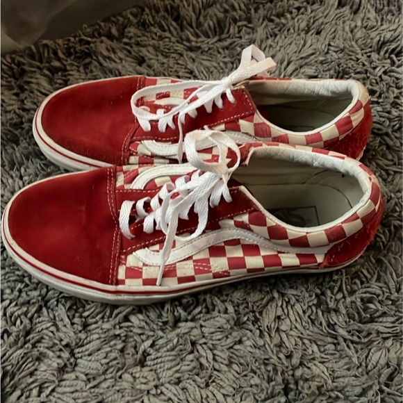 Vans | Shoes | Vans Old Skool Red And White Sneakers | Poshmark